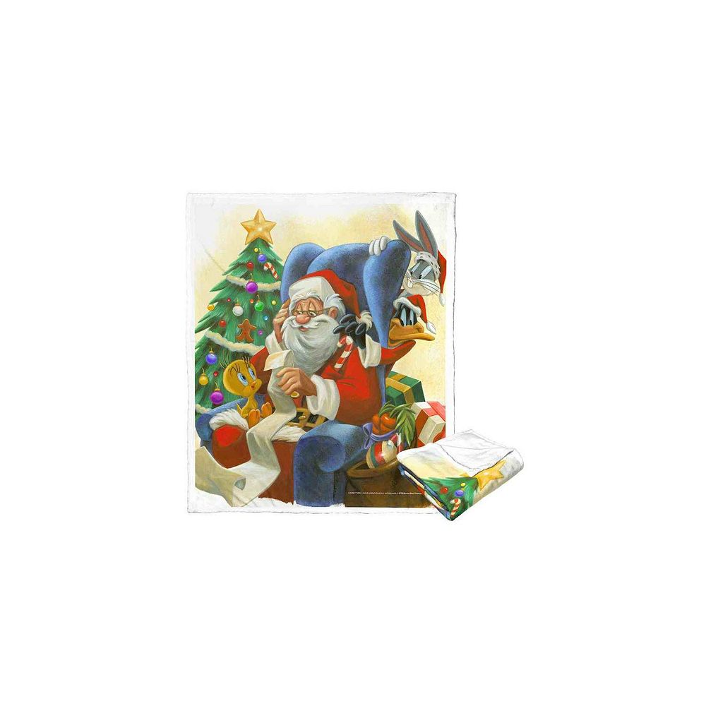Warner Bros. Looney Tunes Check It Twice Silk Touch Throw Blanket 50x60 ...
