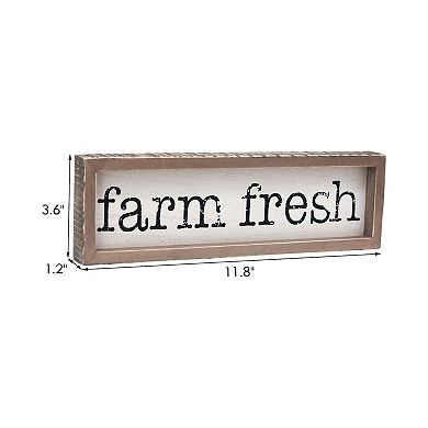 Parisloft Vintage Farm Fresh Wood Framed Sign Tabletop Decor