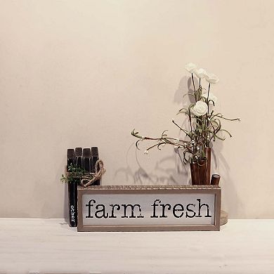 Parisloft Vintage Farm Fresh Wood Framed Sign Tabletop Decor