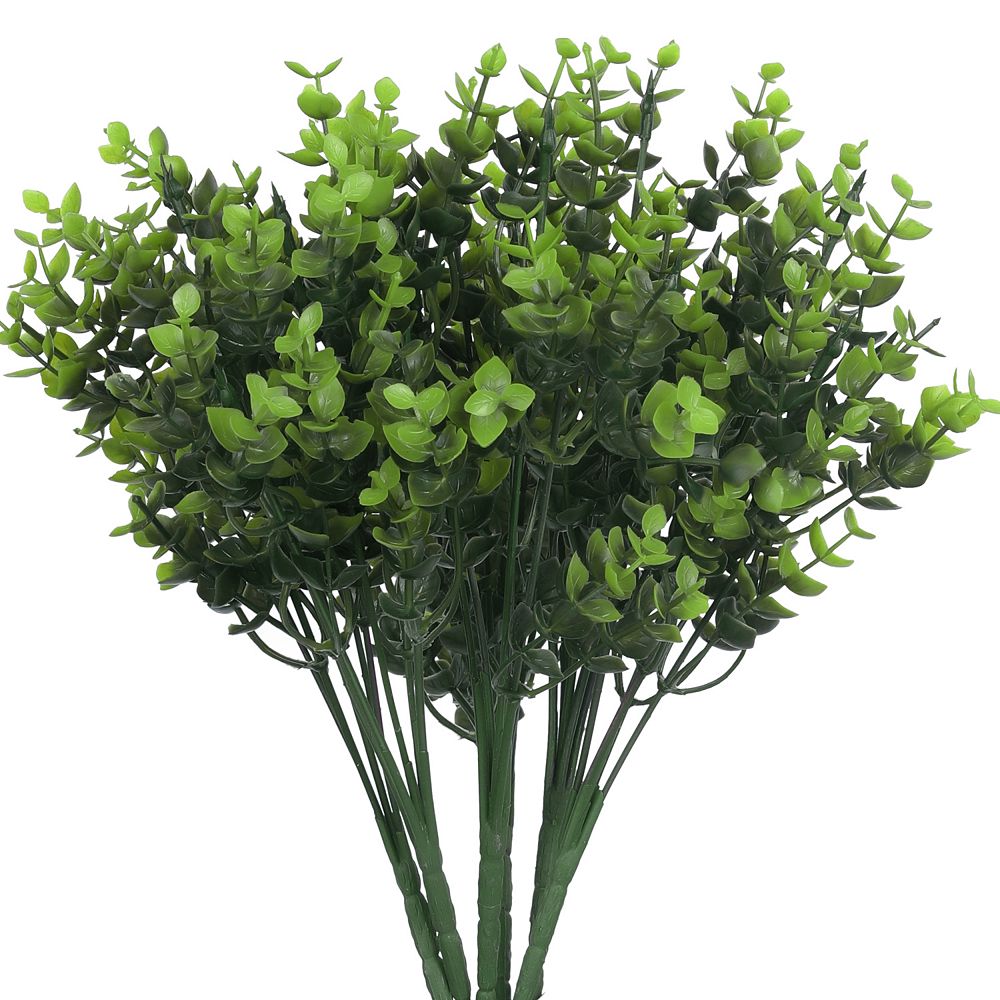 6 Pack Artificial Branches Plants, Faux Leaf Green, Outdoor Fake ...
