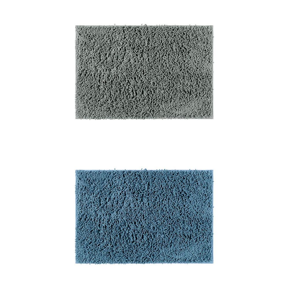 2 Pcs Non Slip Bath Mats Soft Fluffy Plush Shag Washable Bath Rugs For ...