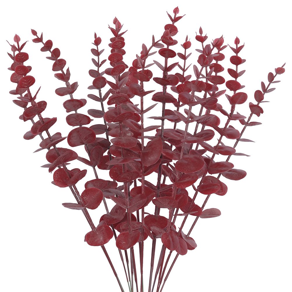 15 Pack Artificial Stems Leaves, Faux Greenery Branches Plants, Fake ...