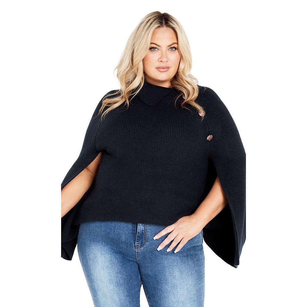 Avenue Women's Plus Size Dani Button Cape