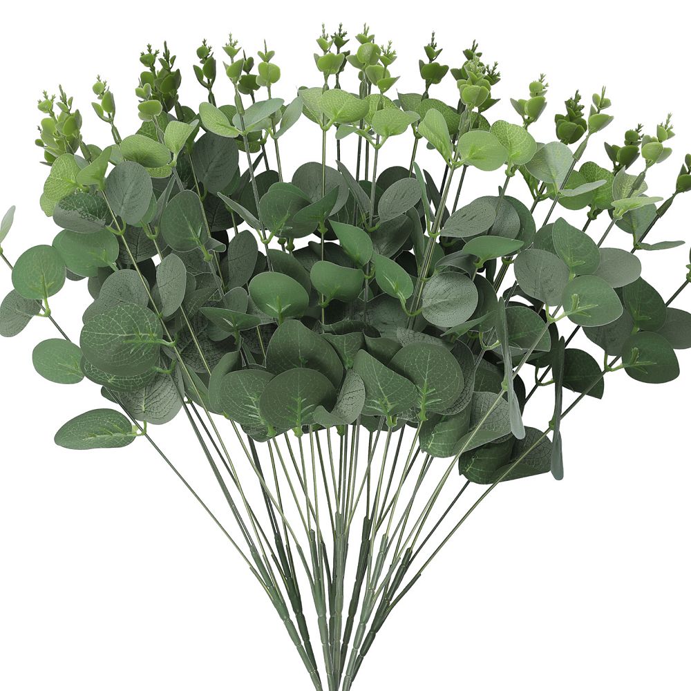 2 Pack Artificial Stems Leaves Plants, Faux Flowers Leaf, Faux Greenery ...