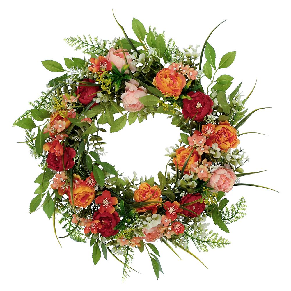 Summer Front Door Wreaths Farmhouse Artificial Flower Wreath Indoor ...