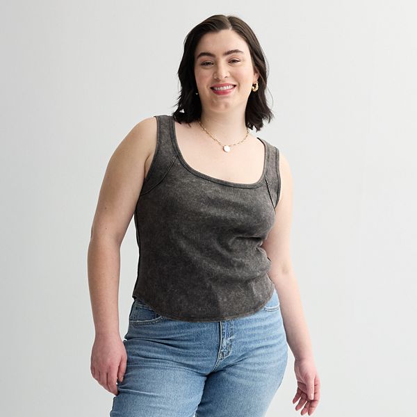 Juniors' Plus Size SO® Seamed Rib Tank Top