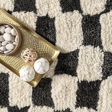 nuLOOM Nathalie Modern Checkered Shag Area Rug