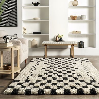 nuLOOM Nathalie Modern Checkered Shag Area Rug
