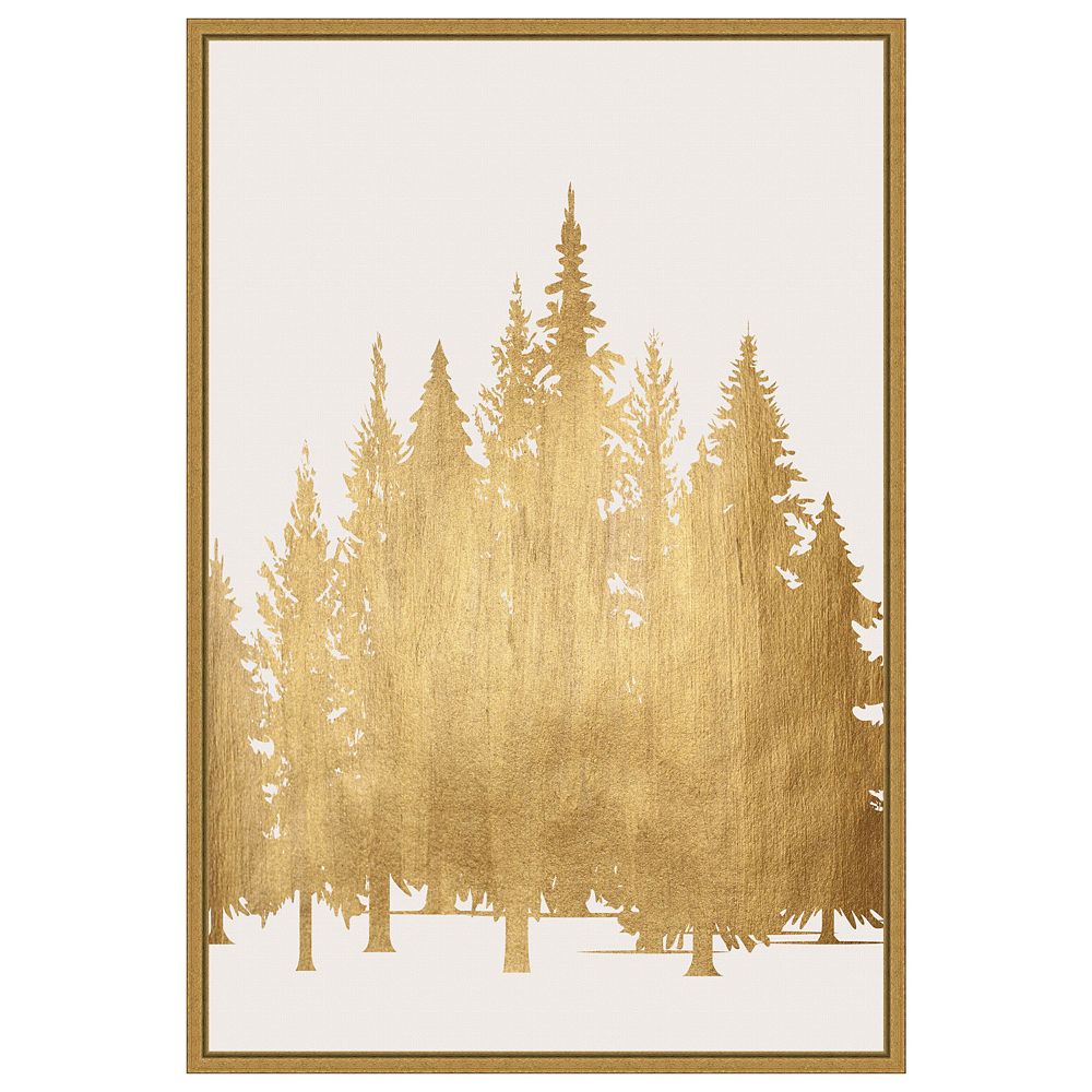 Tan Trees By Kubistika Framed Canvas Wall Art Print