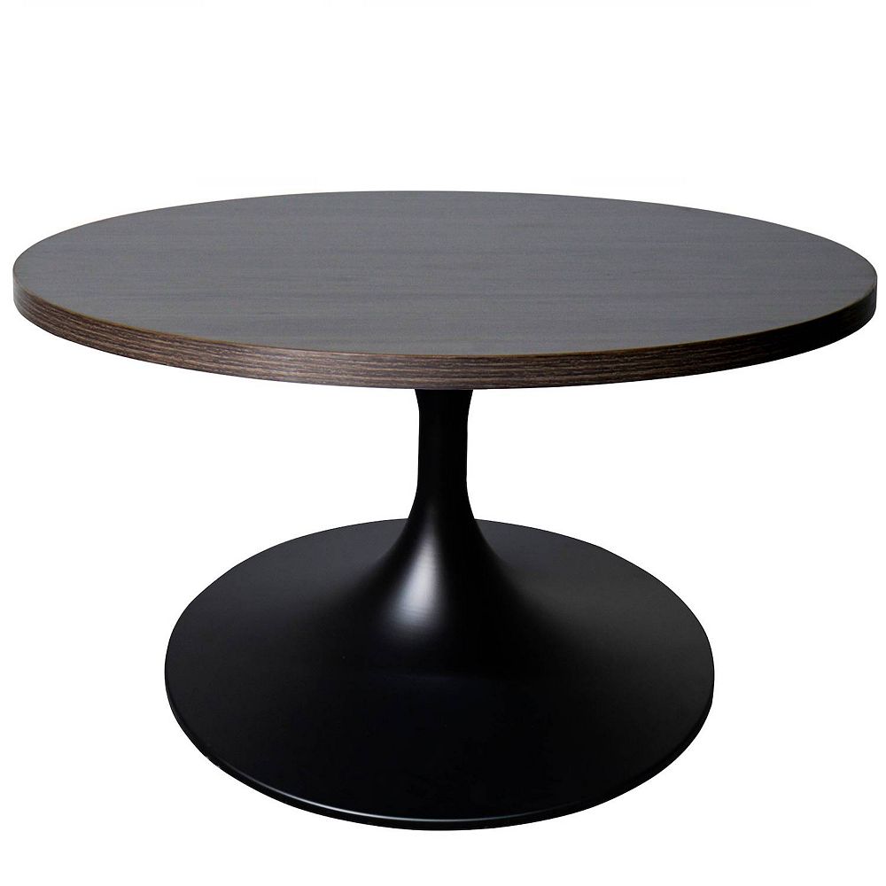 27" Round Coffee Table with MDF Top and Stainless Steel Base Verve Series