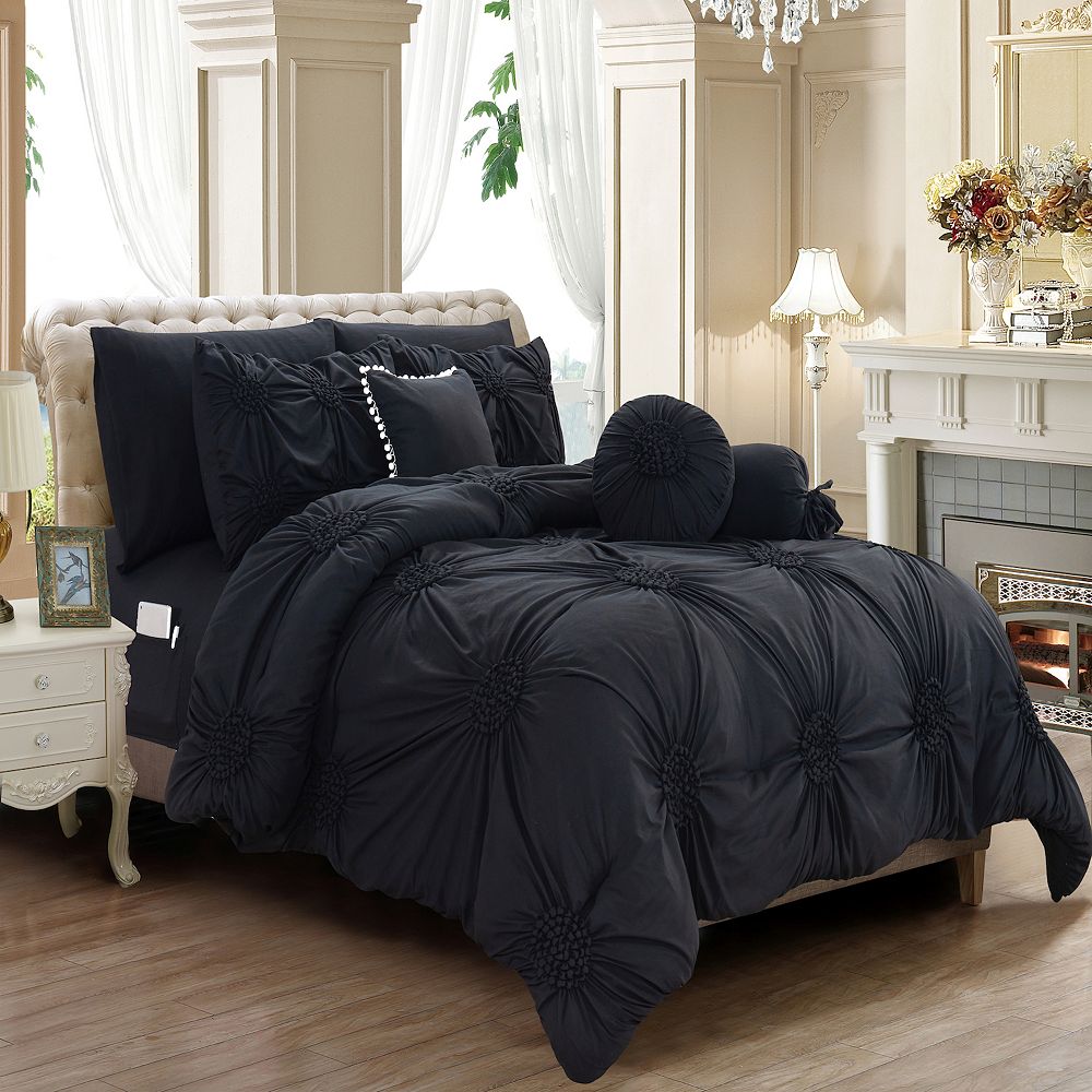 Elegant Comfort 10-pc Sunflower Comforter Set - Includes 6-pc Sheet Set ...