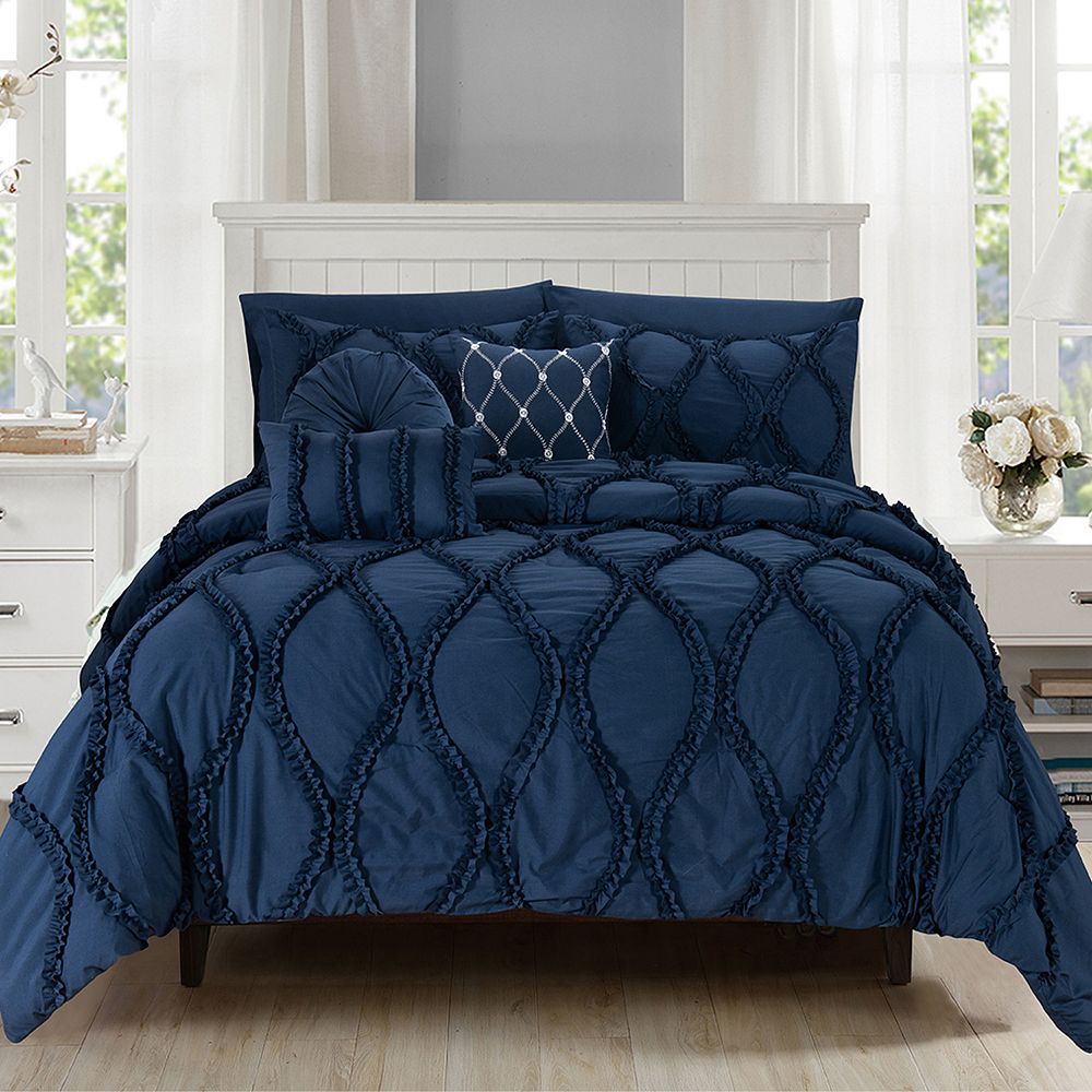 Elegant Comfort 10-pc Infinity Design Comforter Set Include 6-pc Sheet ...