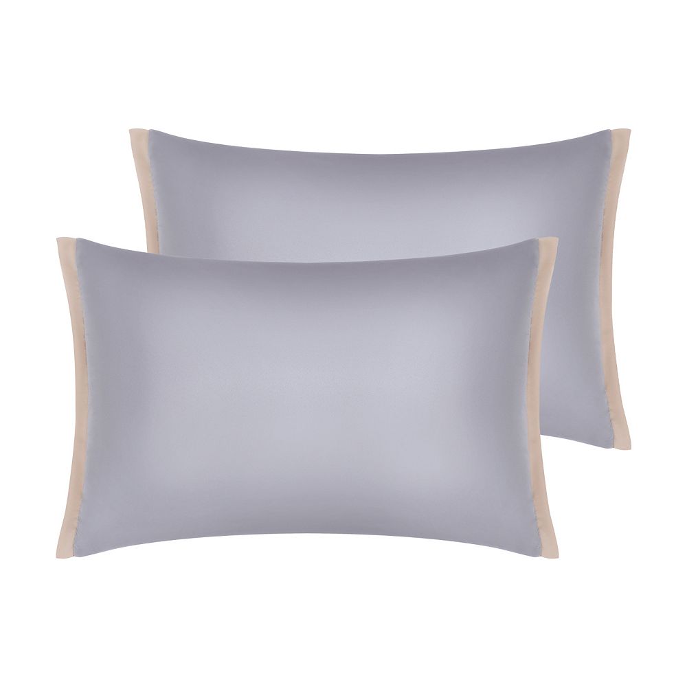 Pillow Cases Set of 2, Soft Satin Polyester Cooling Pillow Covers with ...