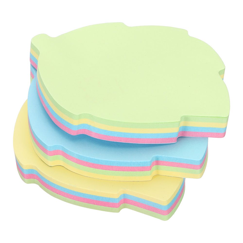 Leaf Shape Sticky Notes, 3 Pads Memo Pads Bright Colorful 100 Sheets ...