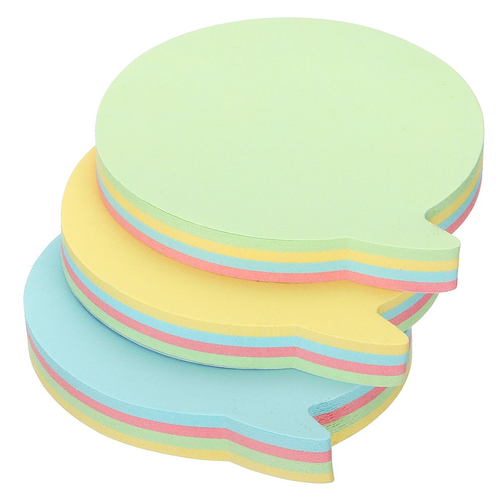 Bubble Shape Sticky Notes, 3 Pads Memo Pads Bright Colorful 100 Sheets ...