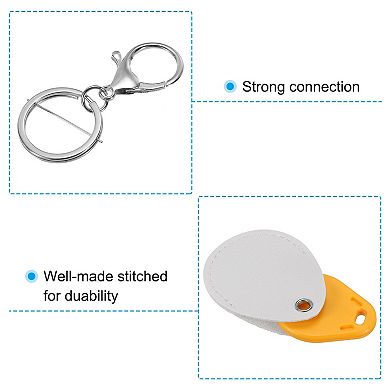 Leather Key Fob, Pu Leather Key Fobs With Key Rings Keychain Holder For ...