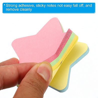 Star Shape Sticky Notes, 3 Pads Memo Pads Bright Colorful 100 Sheets ...