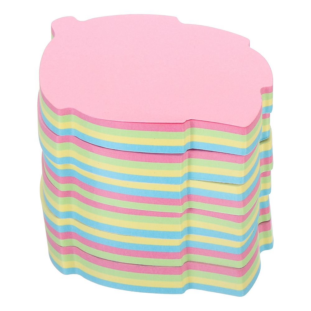 Leaf Shape Sticky Notes, 6 Pads Memo Pads Bright Colorful 100 Sheets ...