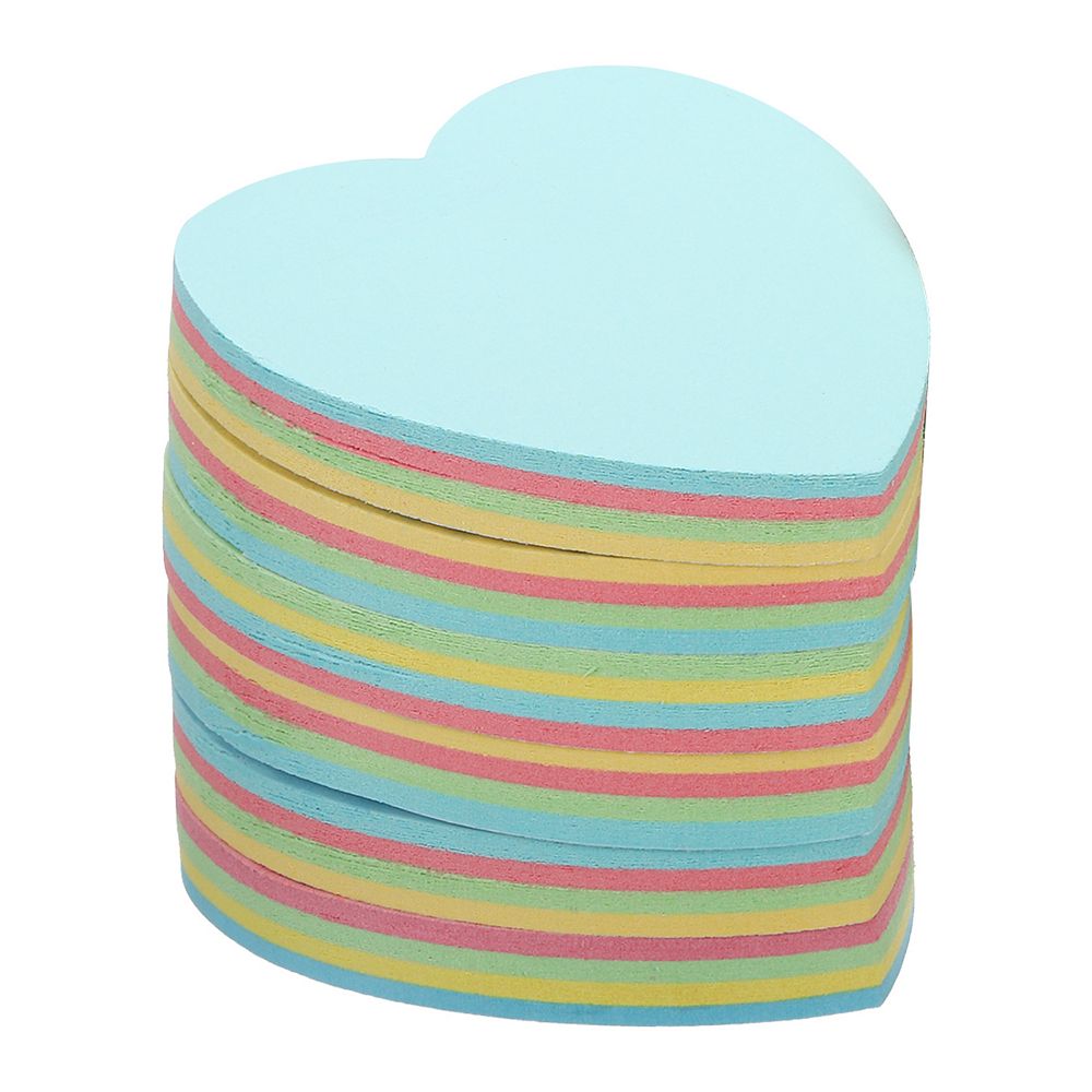 Heart Shape Sticky Notes, 6 Pads Cute Self-stick Memo Pads Bright ...