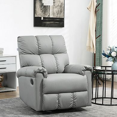 Recliner Chair W/footrest & 360 Swivel Rotation Sofa Recliner