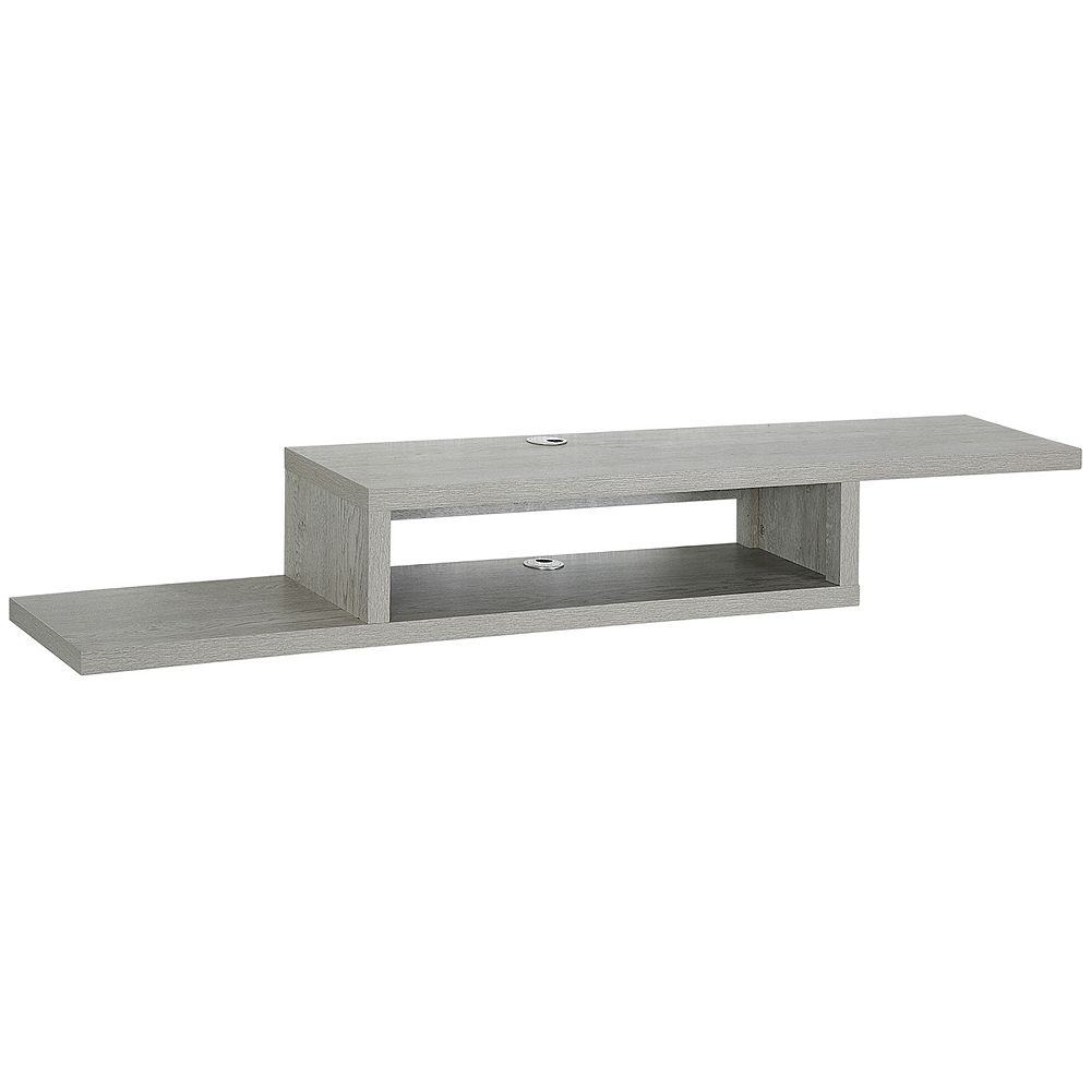 HOMCOM Wall Mounted Media Console, Floating Stand Component Shelf ...