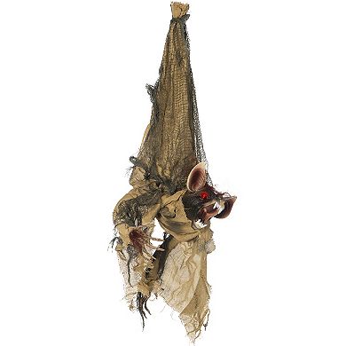 36" Outdoor Halloween Decorations Hanging Bat, Life Size Animated Prop ...