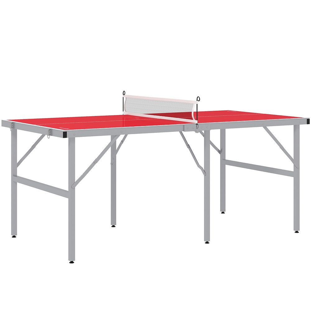 Soozier Ping Pong Table Set, Table Tennis Table w/ Net Paddles Balls
