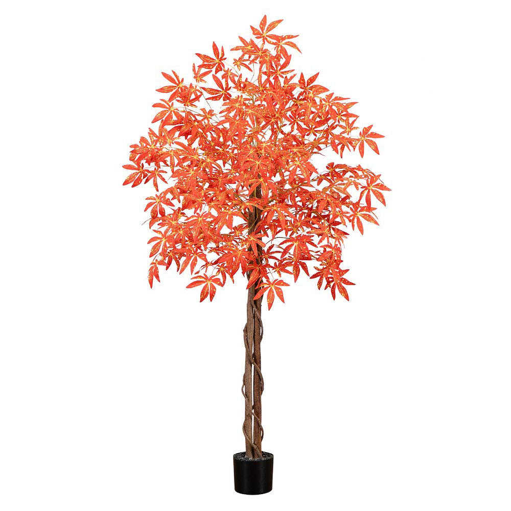 nearly natural 5-ft. Autumn Artificial Vibrant Maple Tree Floor Decor