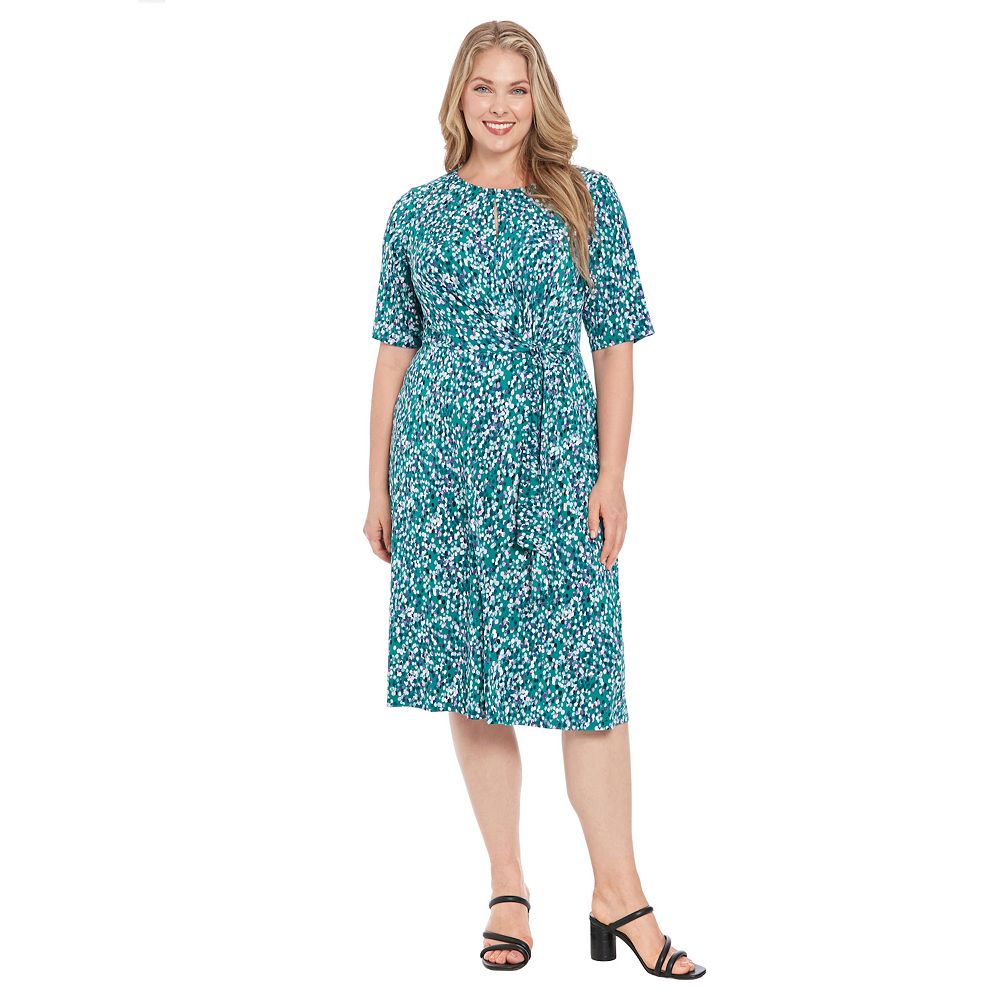 Plus Size London Times Side Tie Fit & Flare Midi Dress