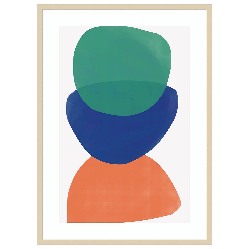 Big Shape Relief No 2 by Cartissi Wood Framed Wall Art Print