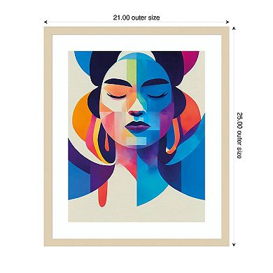Colorful Portrait by Incado Wood Framed Wall Art Print