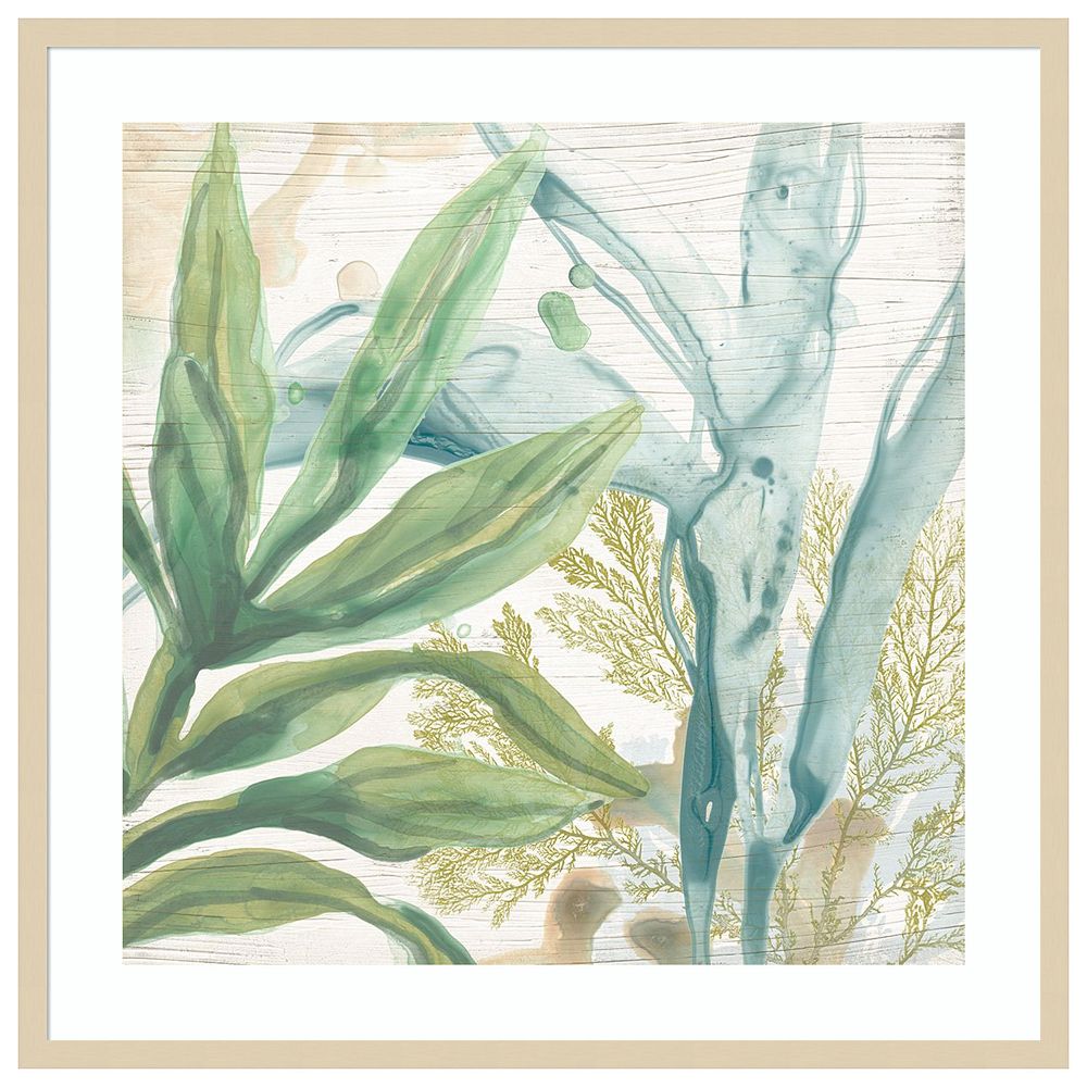 Quiet Coastal Collage II by June Erica Vess Wood Framed Wall Art Print