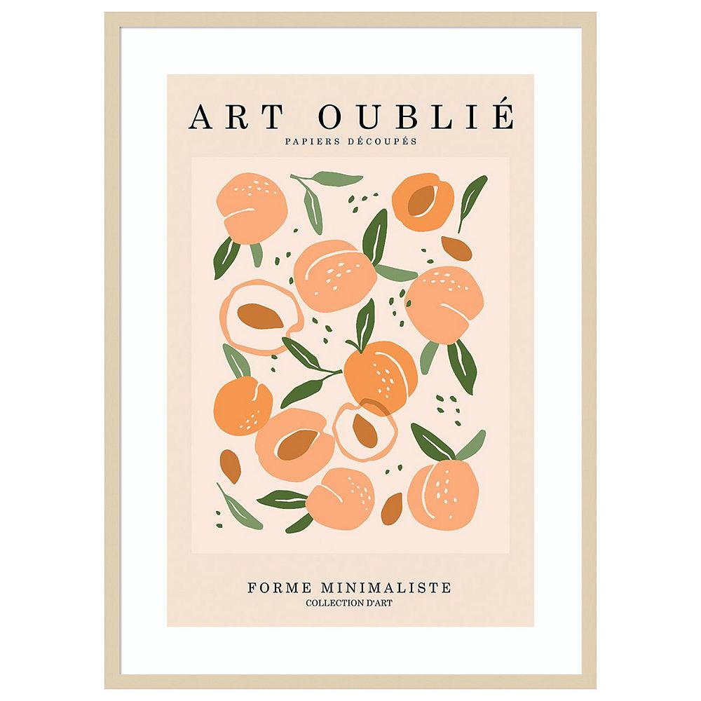 Peachy Pattern by Incado Wood Framed Wall Art Print