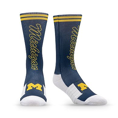 Unisex Strideline Michigan Wolverines Premium Wordmark Crew Socks