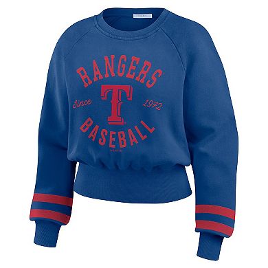 Women's WEAR by Erin Andrews Royal Texas Rangers Vintage Washed Cropped ...