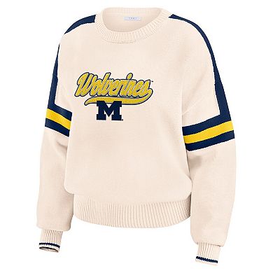 Women's WEAR by Erin Andrews Cream Michigan Wolverines Chenille Woven ...