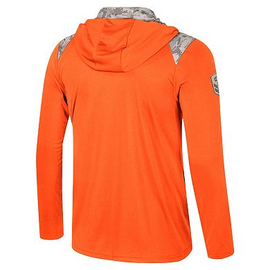Men's Colosseum Orange Oklahoma State Cowboys OHT Military Appreciation Quarter-Zip Hoodie Jacket