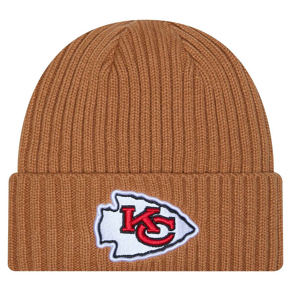 Men's New Era Tan Kansas City Chiefs Color Pack Cuffed Knit Hat