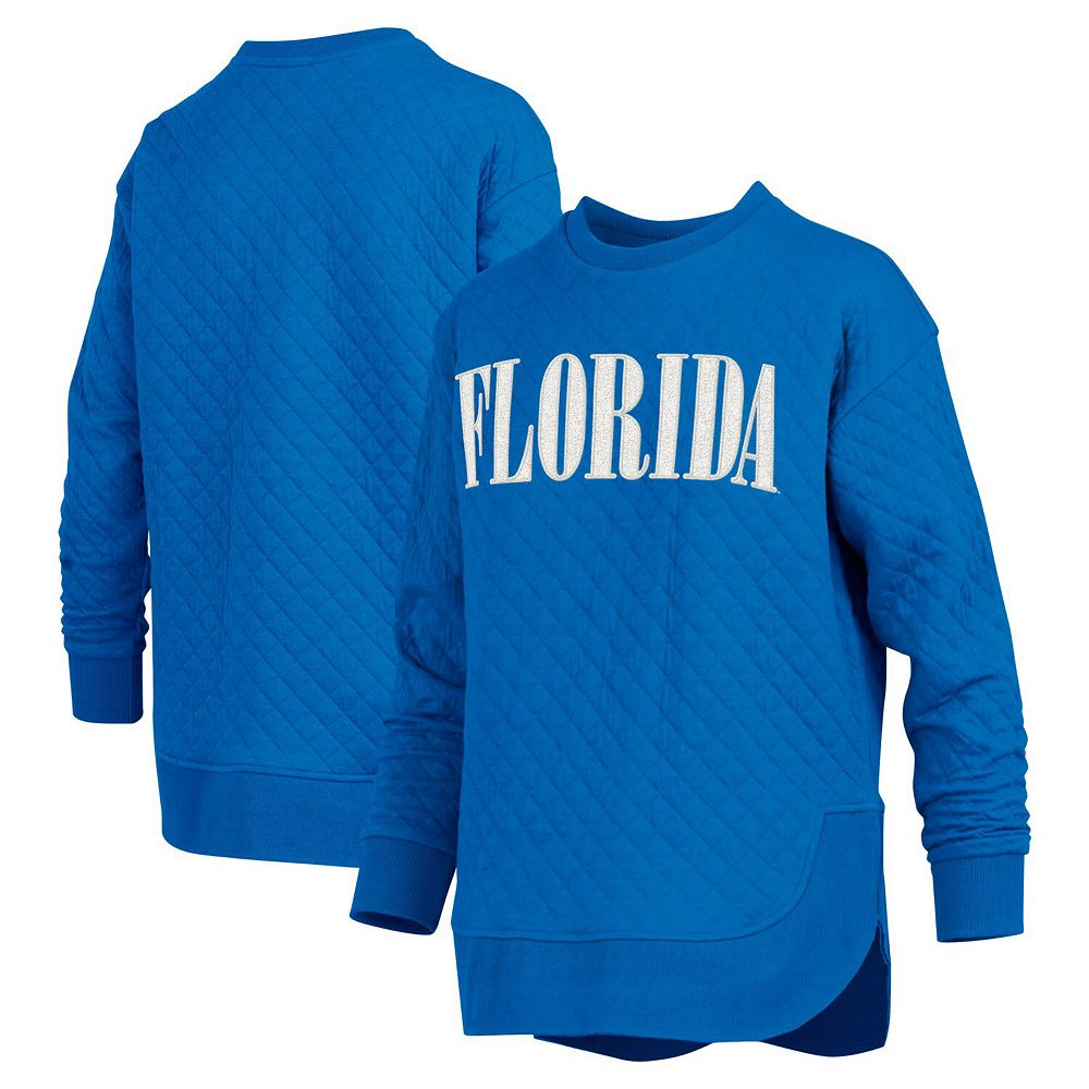 Women's Pressbox Royal Florida Gators Quilted Long Sleeve Pullover ...