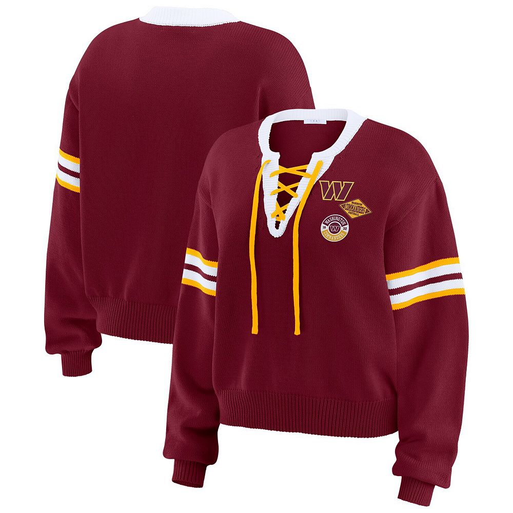 Women's WEAR by Erin Andrews Burgundy Washington Commanders Lace-Up ...