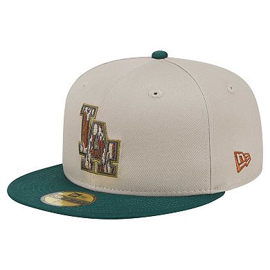 Men's New Era Natural/Hunter Green Los Angeles Dodgers Lifestyle Tree ...