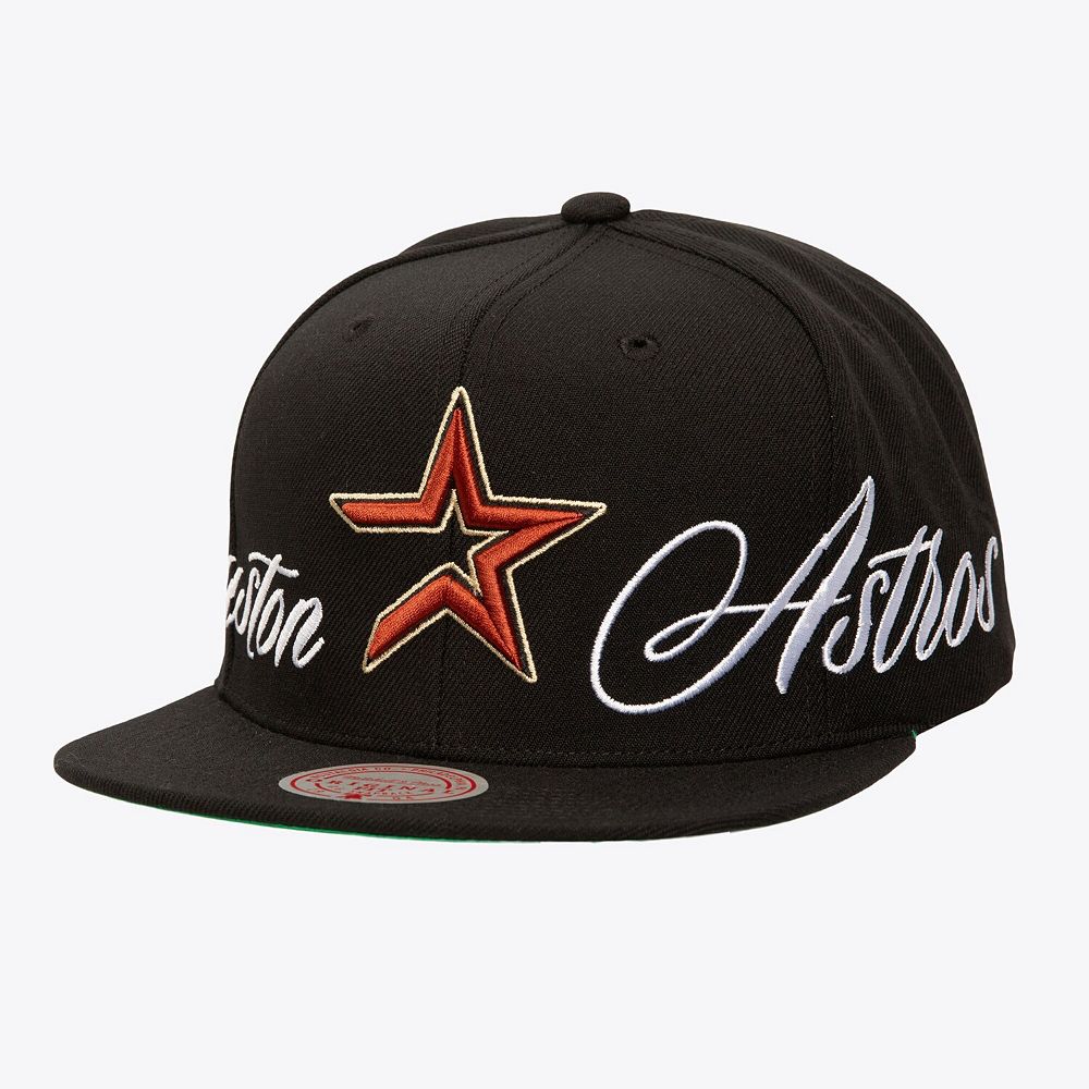 Men's Mitchell & Ness Black Houston Astros Just Don x MLB Lux Script ...