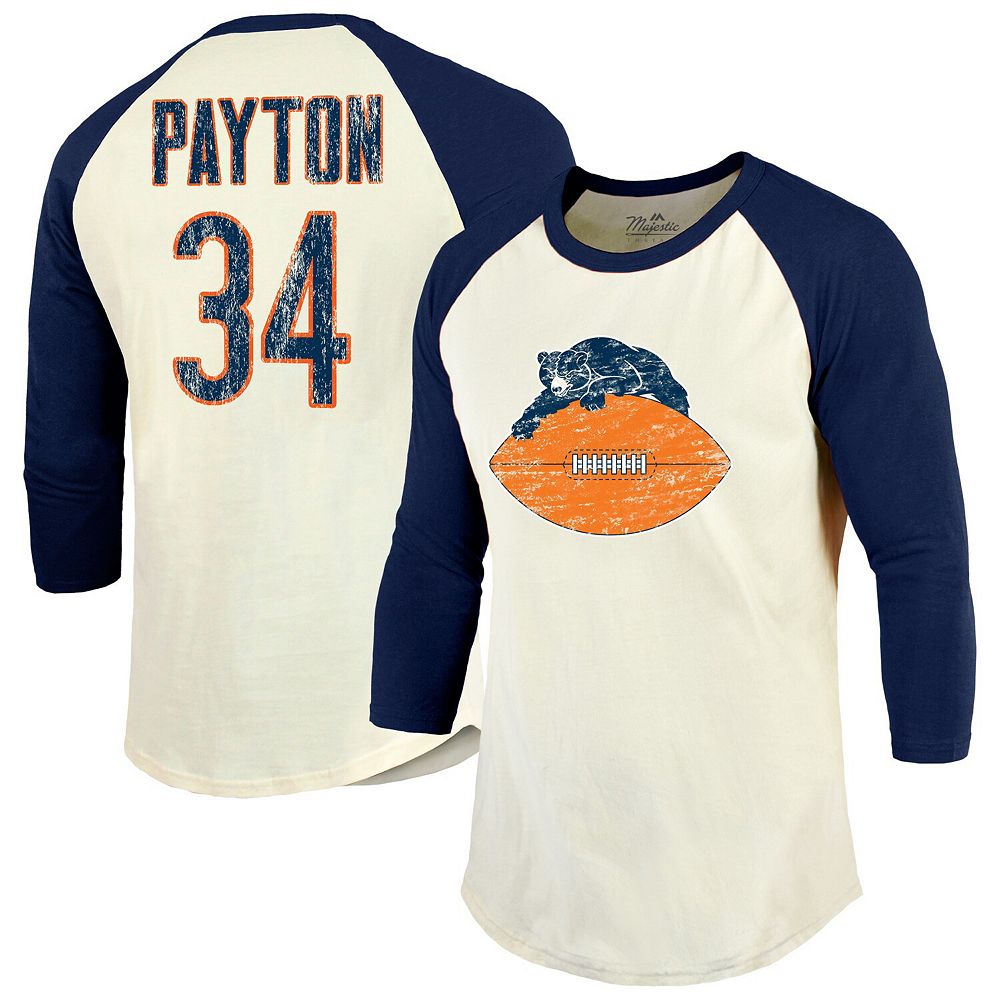 Men's Majestic Threads Walter Payton Cream/Navy Chicago Bears Retired ...