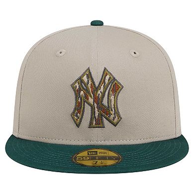 Men's New Era Natural/Hunter Green New York Yankees Lifestyle Tree Bark ...