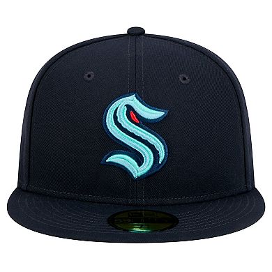 Men's New Era Deep Sea Blue Seattle Kraken Core 59FIFTY Fitted Hat