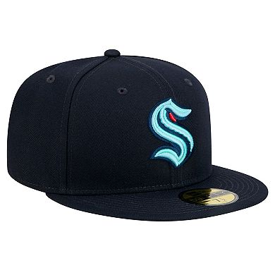 Men's New Era Deep Sea Blue Seattle Kraken Core 59FIFTY Fitted Hat