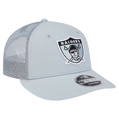 Men's New Era Gray Oakland Raiders Low Profile 9FIFTY Snapback Hat