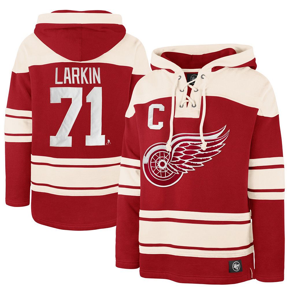 Men's '47 Dylan Larkin Red Detroit Red Wings Captain Patch Player Name ...