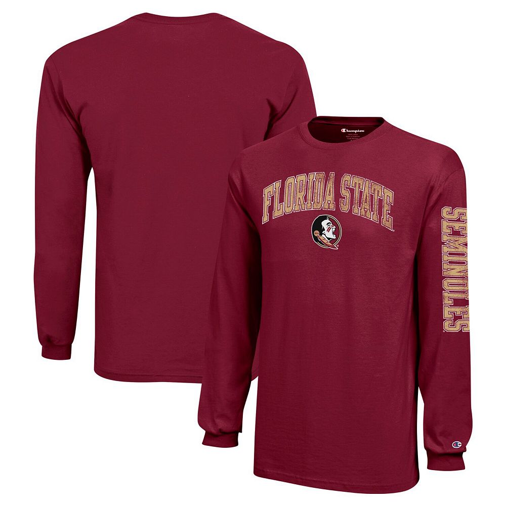 Youth Champion Garnet Florida State Seminoles Distressed Arch Over Logo ...