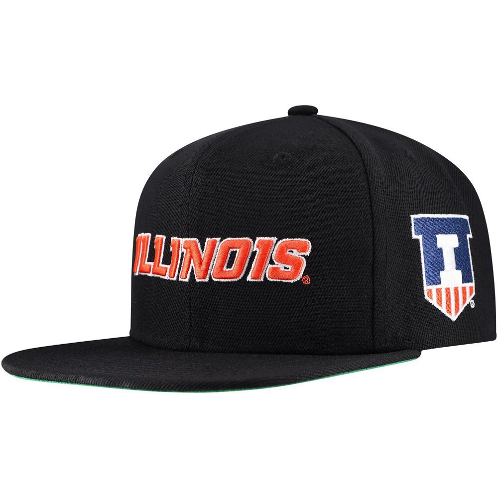 Men's Mitchell & Ness Black Illinois Fighting Illini Triple Play Snapback Hat
